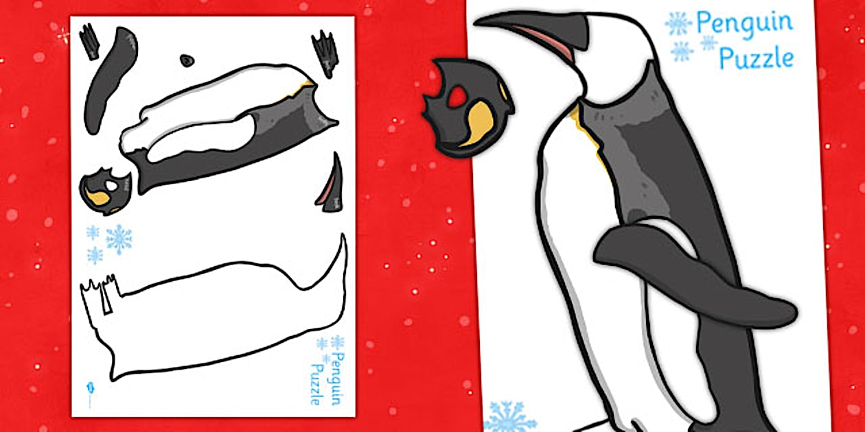 Labeling a Penguin Puzzle (Teacher-Made) - Twinkl