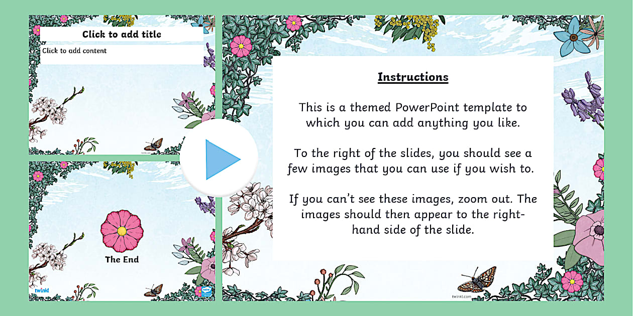 Floral Themed Editable Background PowerPoint Template
