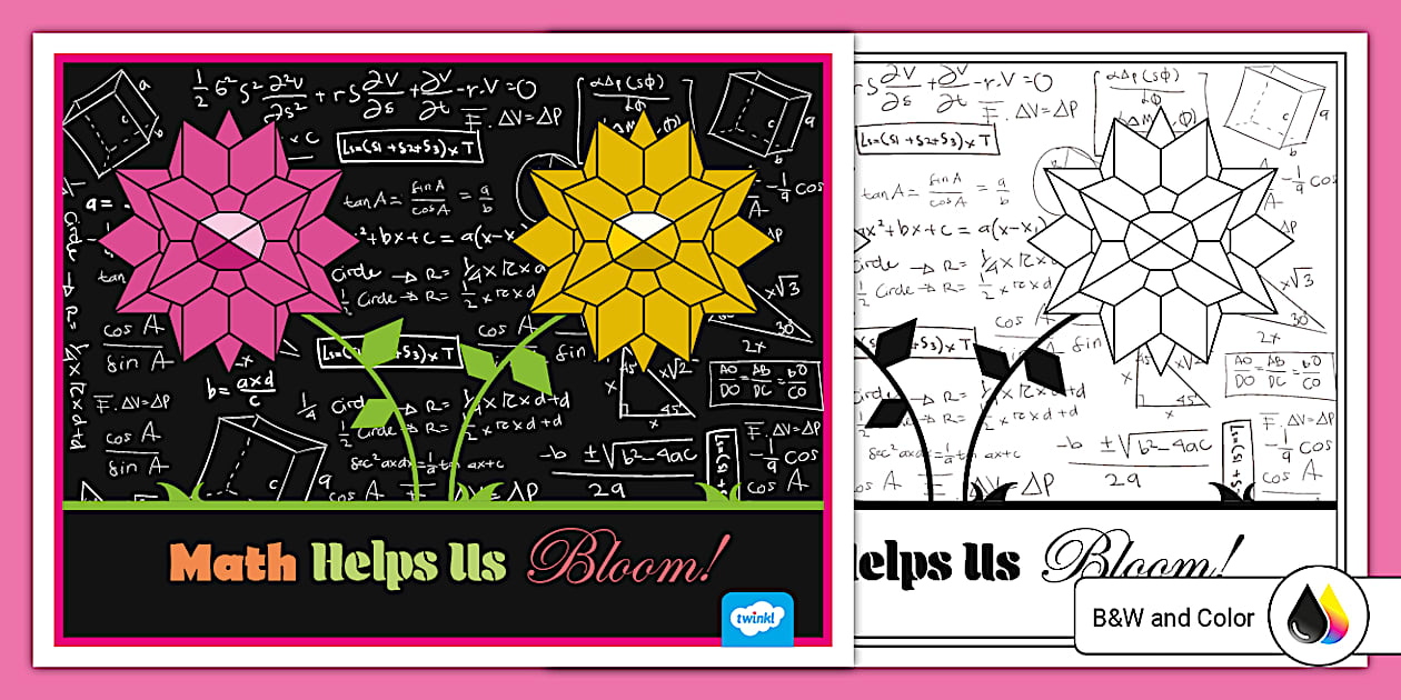 Math Helps Us Bloom Poster (Teacher-Made) - Twinkl