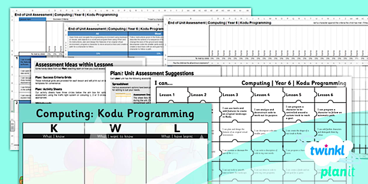 Computing: Kodu Programming Year 6 Unit Assessment Pack