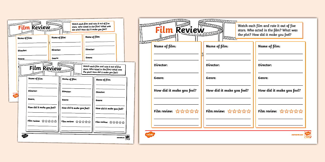 Film Review Worksheet (teacher made) - Twinkl
