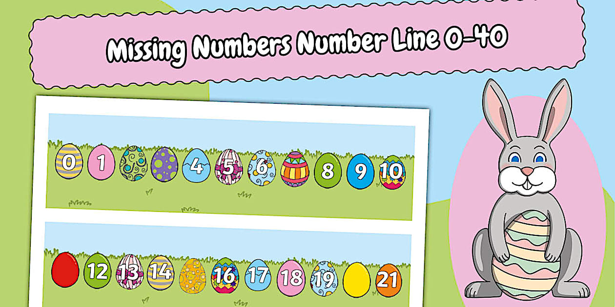 Missing Numbers Number Line 0-40 (Easter)