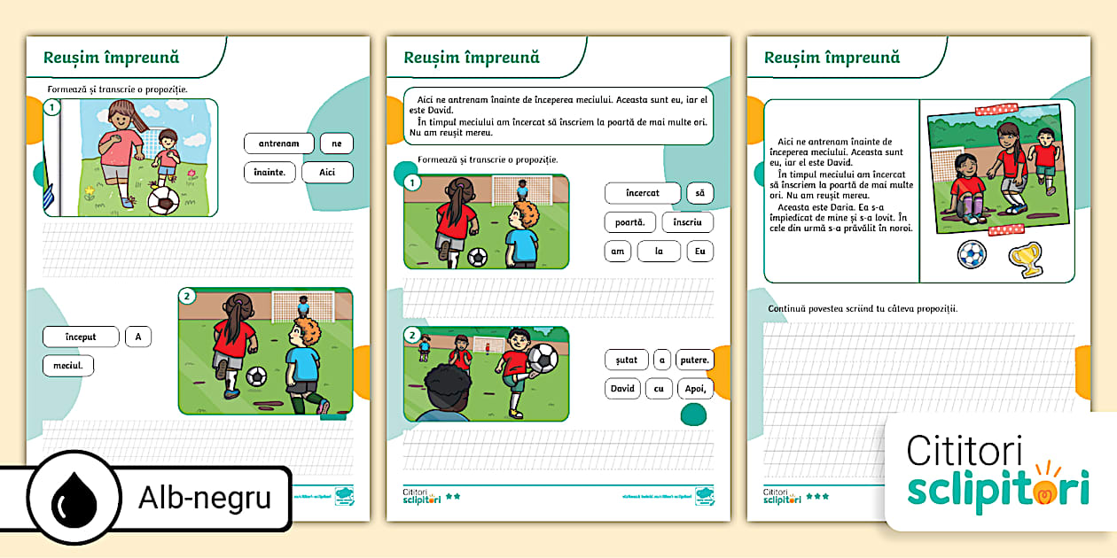 Reușim împreună – Fișă de citire și de scriere clasa I