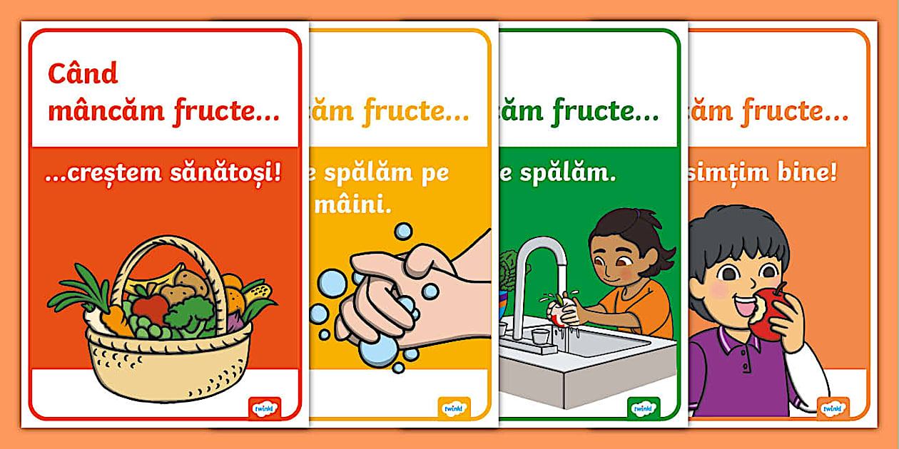 Când mâncăm fructe... – Planșe (teacher made) - Twinkl
