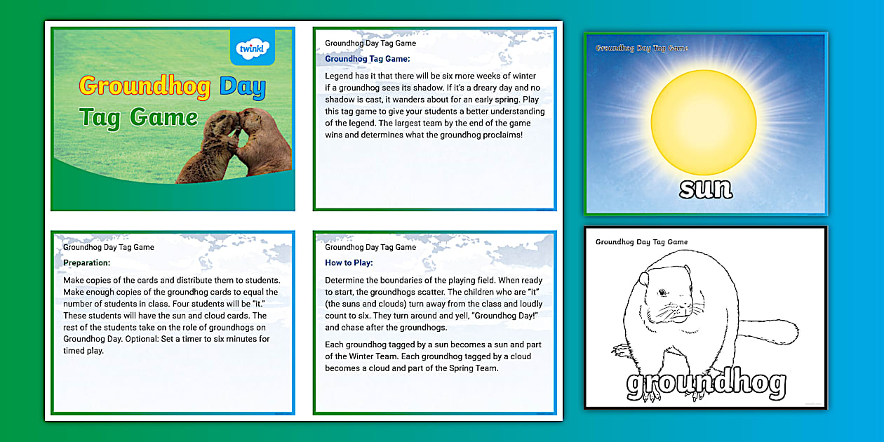 Groundhog Day Tag Game | Printable Cards | Twinkl - Twinkl