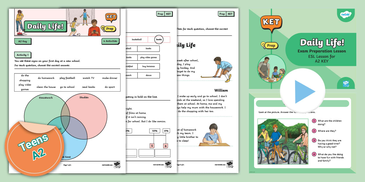 A2 Key (KET) - Prep Lesson (Daily Life!)