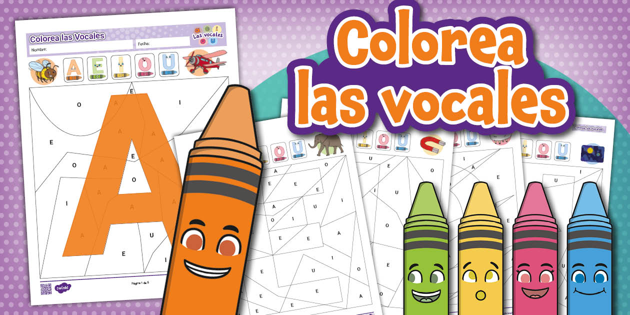 Lectoescritura: Vocales para colorear e imprimir