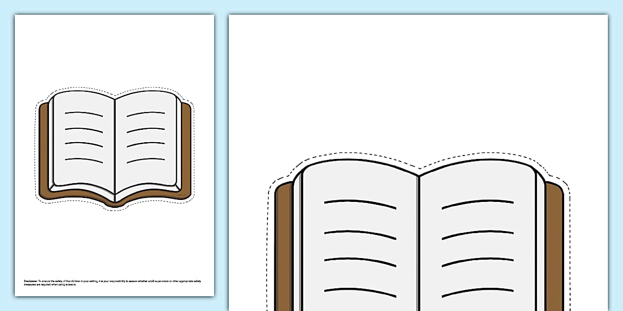 Book Emoticon Cut-Out (teacher made) - Twinkl