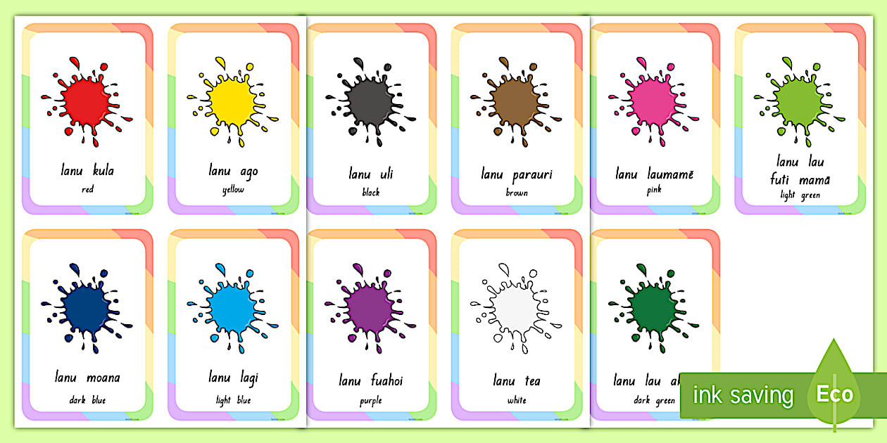 Colours Display Poster Niuean/English (teacher made)