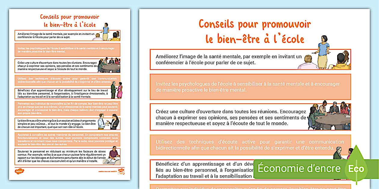 Conseils pour promouvoir le bien-être à l'école