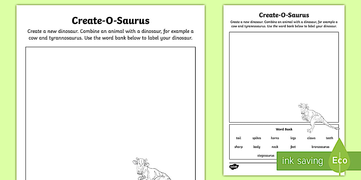 Create-O-Saurus Activity (teacher made) - Twinkl