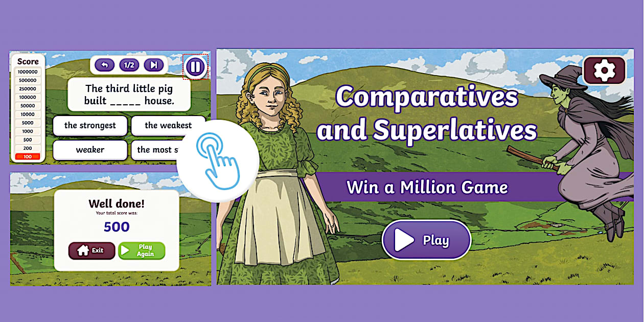 Win a Million ESL Quiz: Comparatives and Superlatives [Kids, A2]