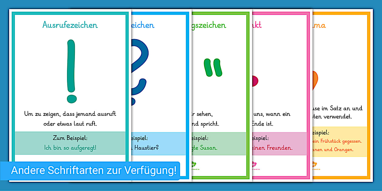 Satzzeichen Poster Set teacher Made Twinkl Satzzeichen Poster Set teacher Made Twinkl