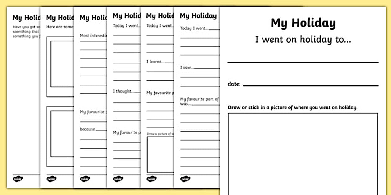 Fun Holiday Writing Activity | Twinkl | Writing Frames