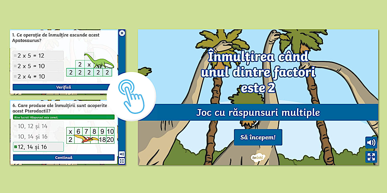 Înmulțirea când unul dintre factori este 2 - Joc online