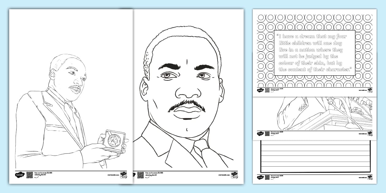 Martin Luther King Jr. Drawing Outline - Colouring Pages