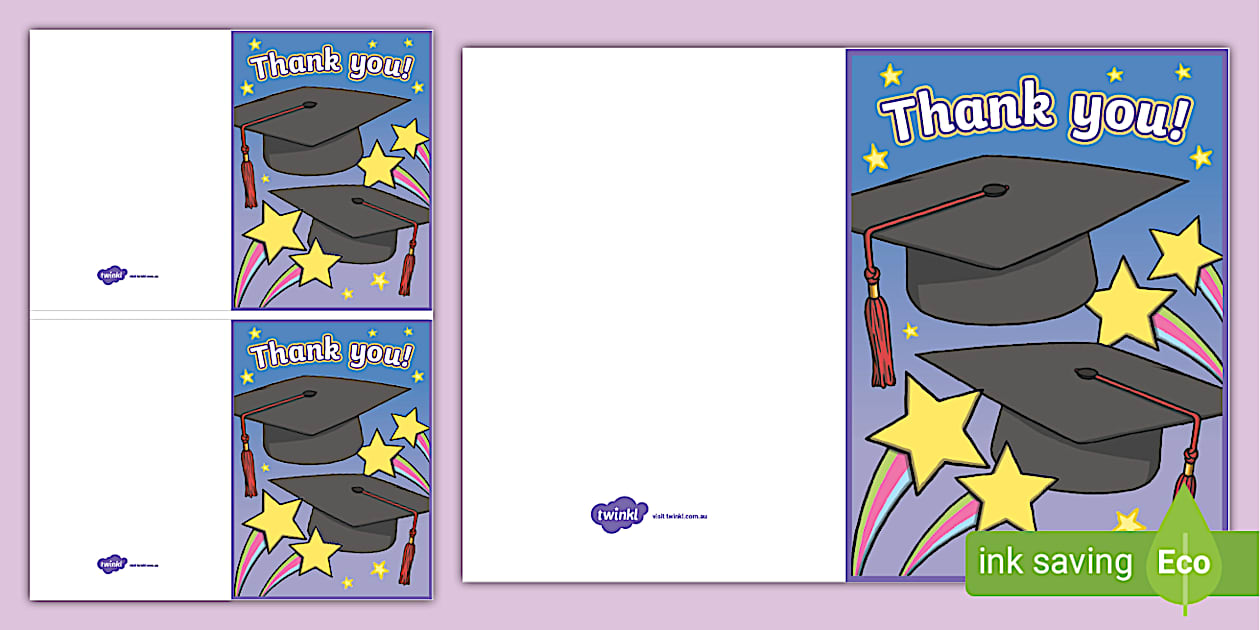 Graduation Thank You Cards- Academic Theme - Twinkl