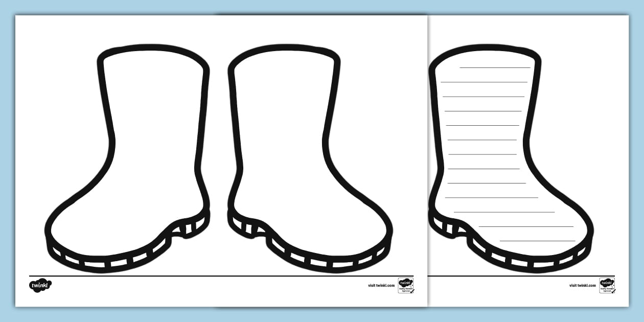 Wellington Boots Writing Template (teacher made) - Twinkl