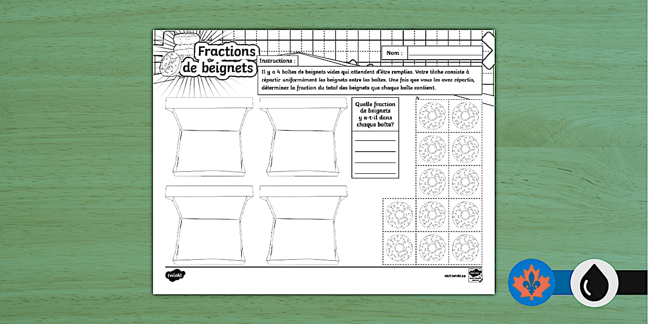 Fair Share Cut and Paste Activity Sheet French - Twinkl