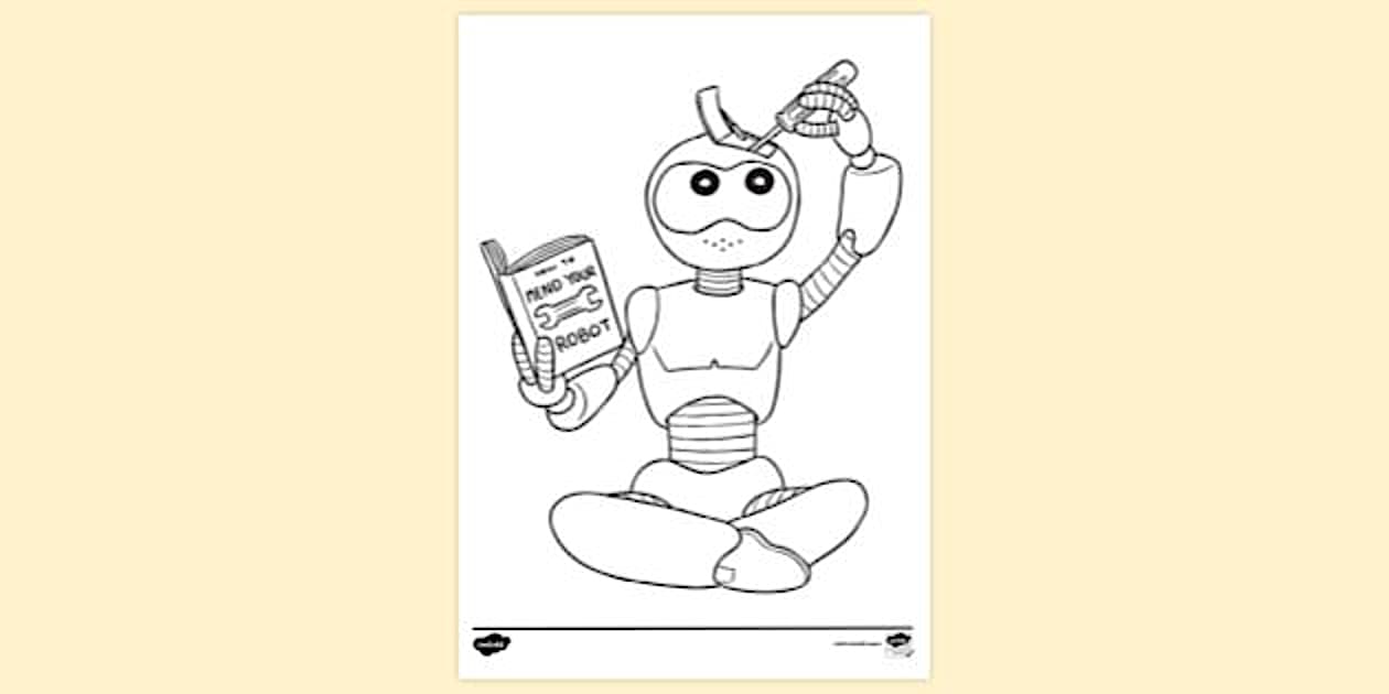 Self Help Robot Colouring | Colouring Sheets - Twinkl