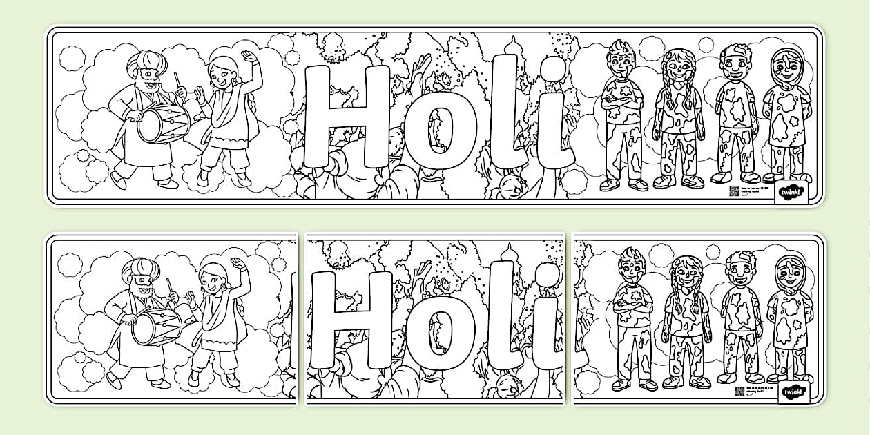 Holi Colouring Display Banner - Twinkl RE (teacher made)