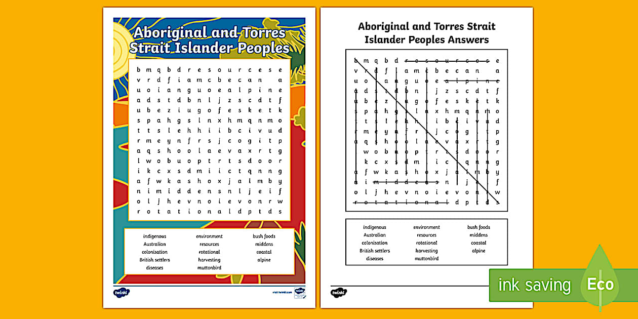 Aboriginal and Torres Strait Islander Peoples Word Search
