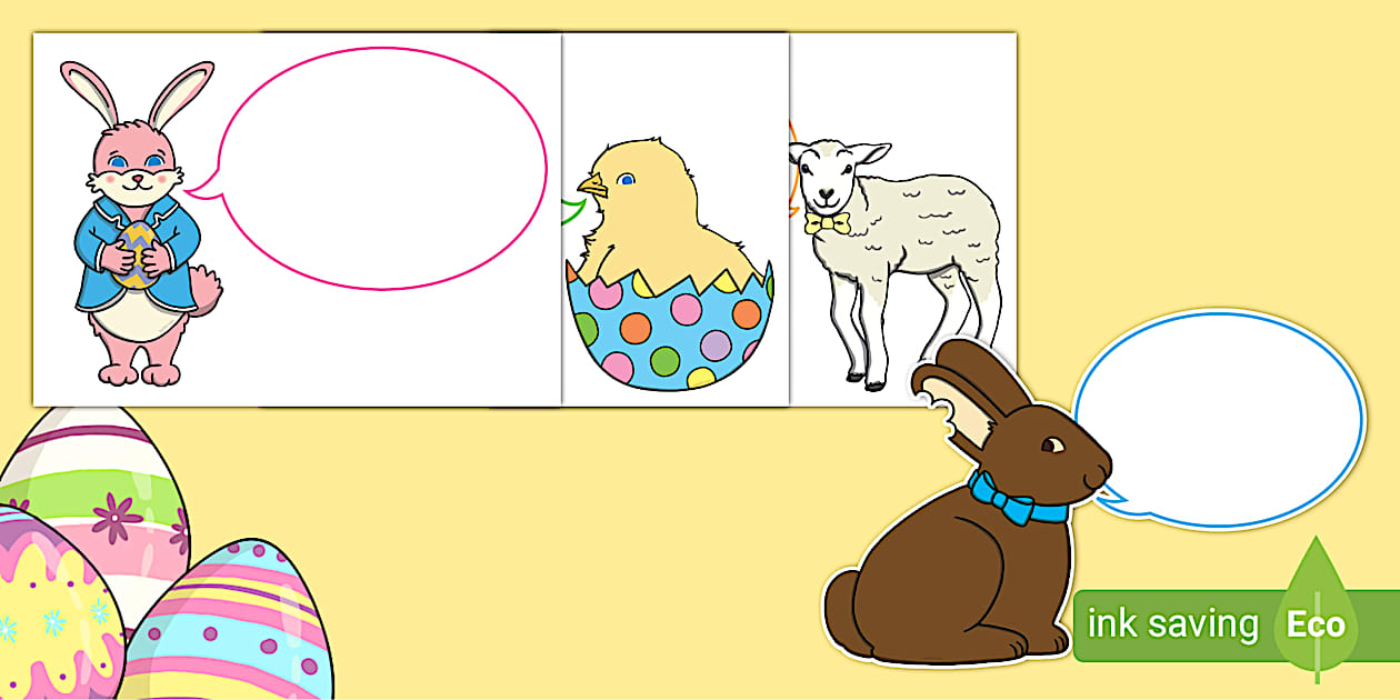 Easter Editable Speech Bubbles (teacher made) - Twinkl