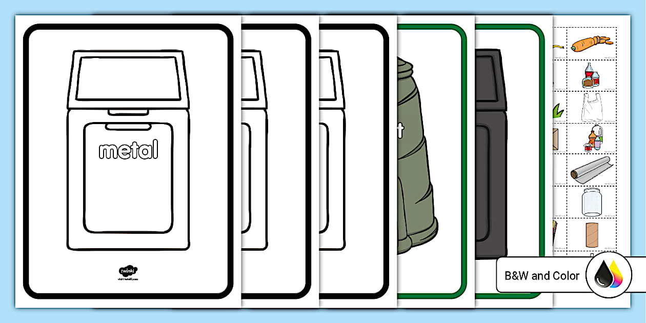 Recycle Sorting Worksheet for Kindergarten | Twinkl USA