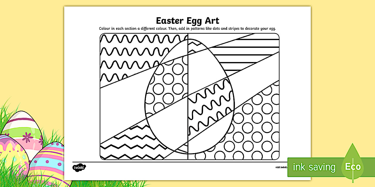 Easter Egg Cartoon Colouring Sheet - Easter Activities