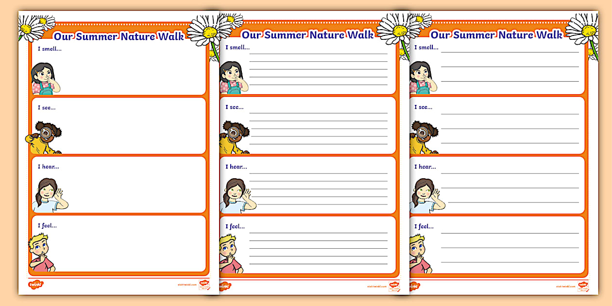 Our Summer Nature Walk Writing Frame (Hecho por educadores)