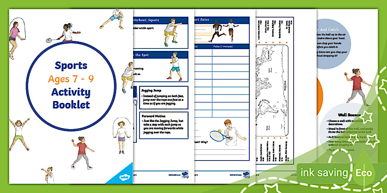 Sports-Themed Activity Booklet (Ages 7 - 9) (teacher made)