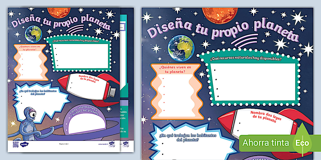 Guía de Trabajo: Diseña tu propio planeta - Twinkl Guía de Trabajo: Diseña tu propio planeta - Twinkl