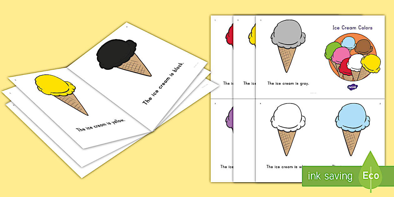 Editable Ice Cream Colors Early Emergent Reader - Twinkl