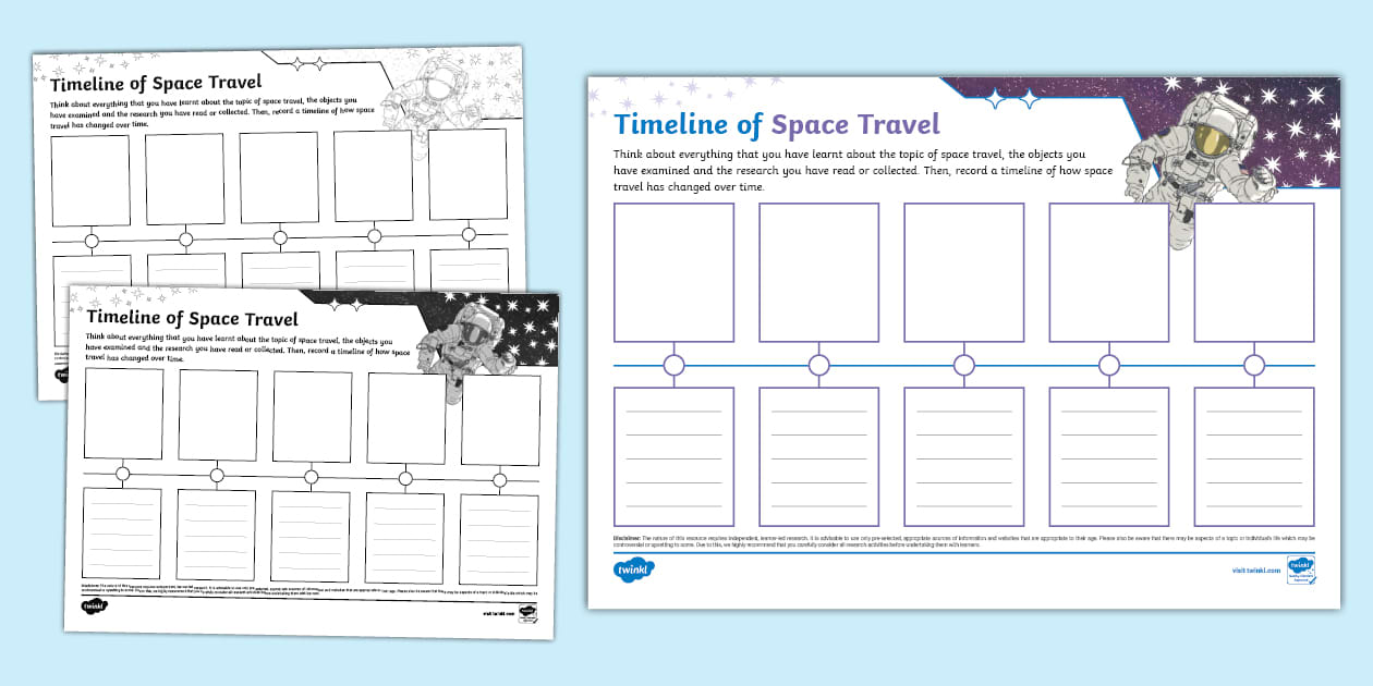 KS2 Space Travel Timeline Worksheet (teacher made) - Twinkl