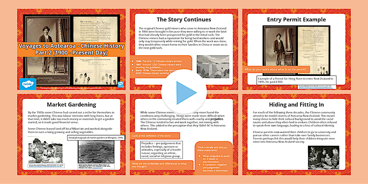 Voyages to Aotearoa - Chinese History Powerpoint (Part 2: 1900-Present Day)