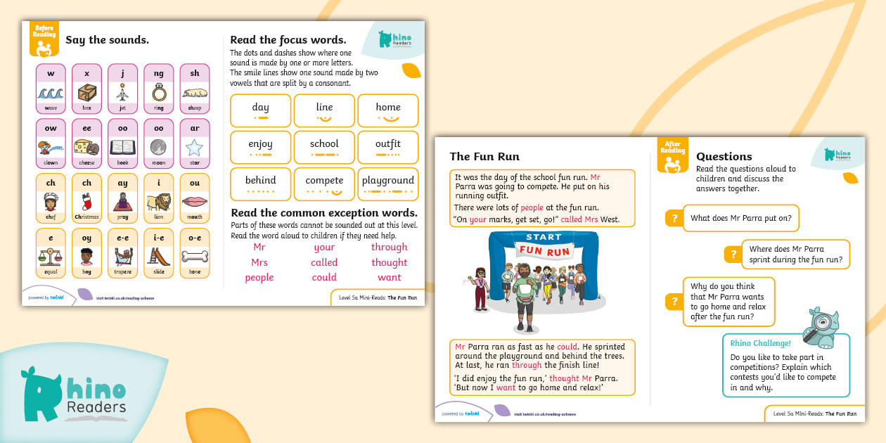 Rhino Readers Intervention: The Fun Run (Level 5a) - Twinkl
