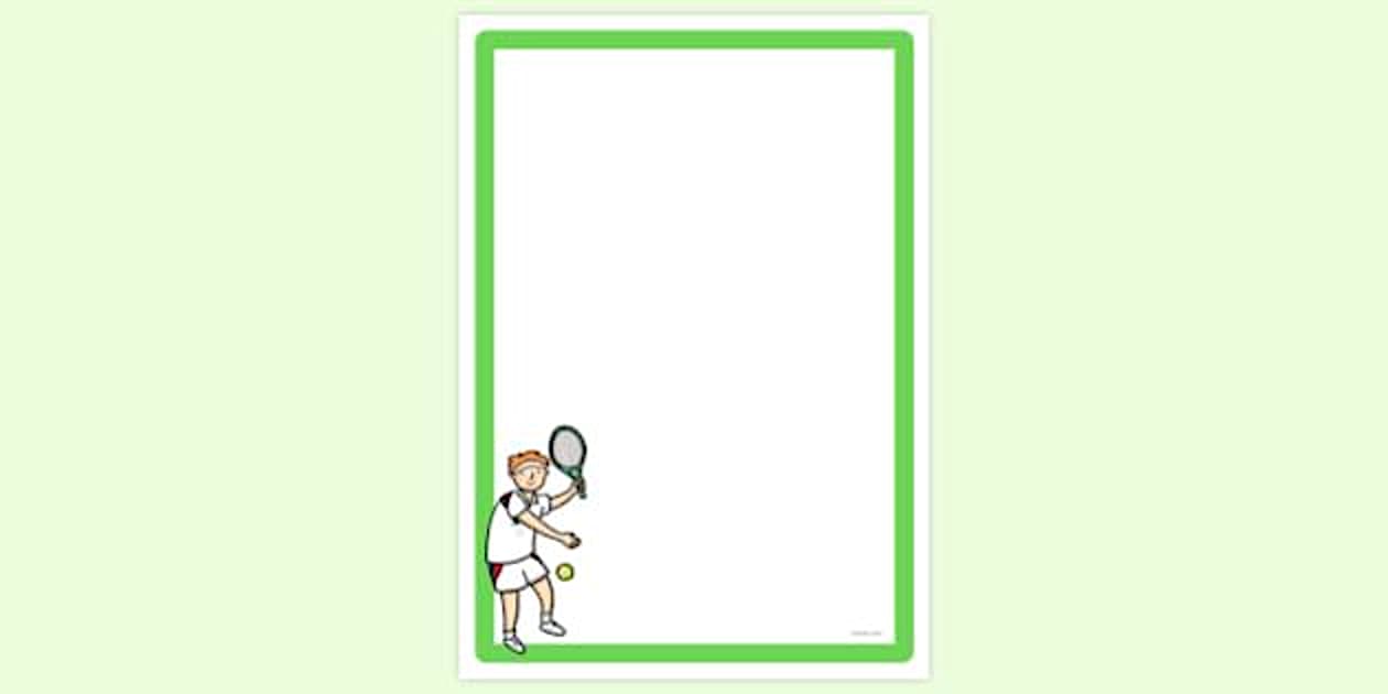 Tennis Player Page Border | Page Borders | Twinkl - Twinkl