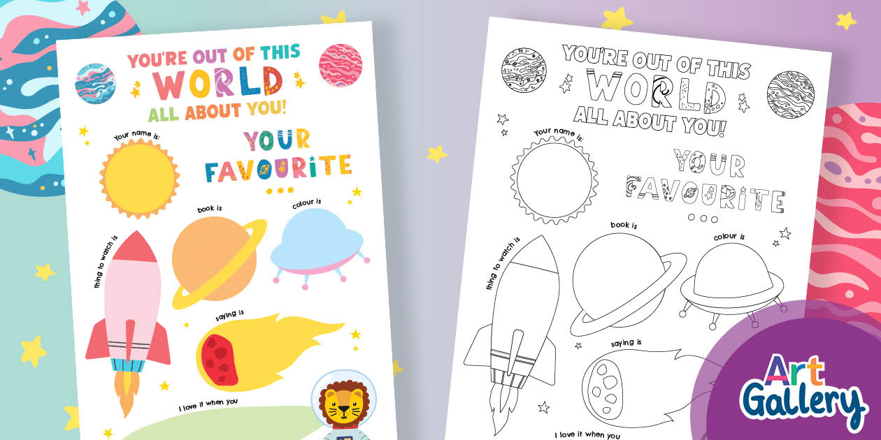 You're Out of This World Activity Poster (teacher made)