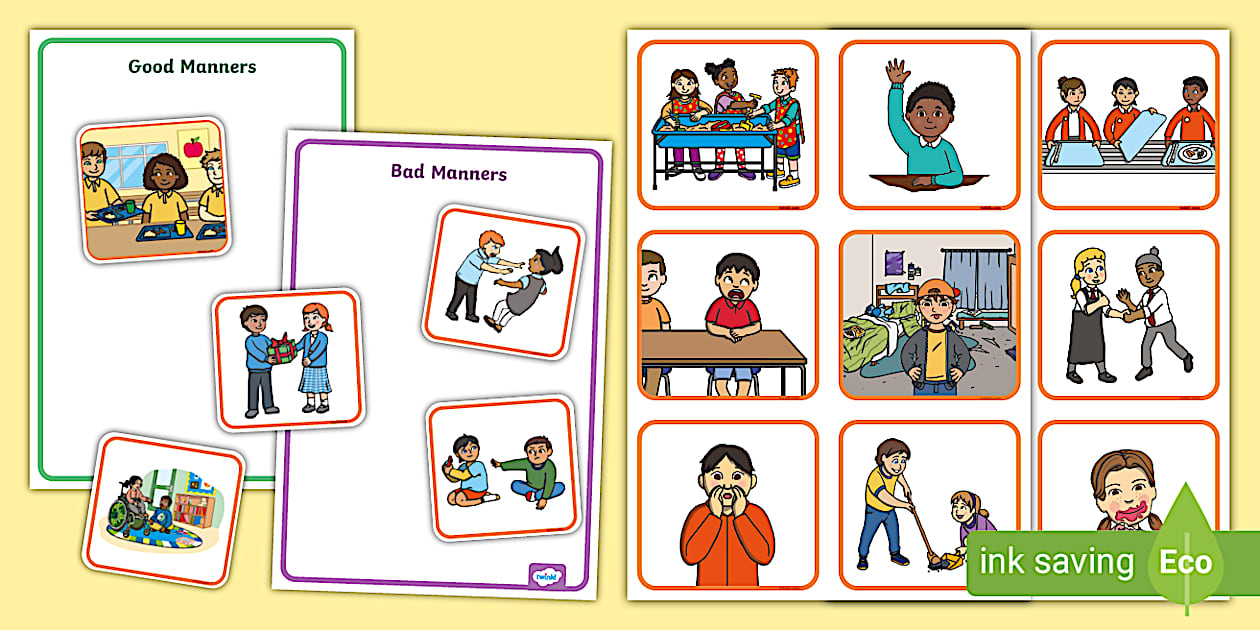 Good and Bad Manners Worksheet (teacher made) - Twinkl