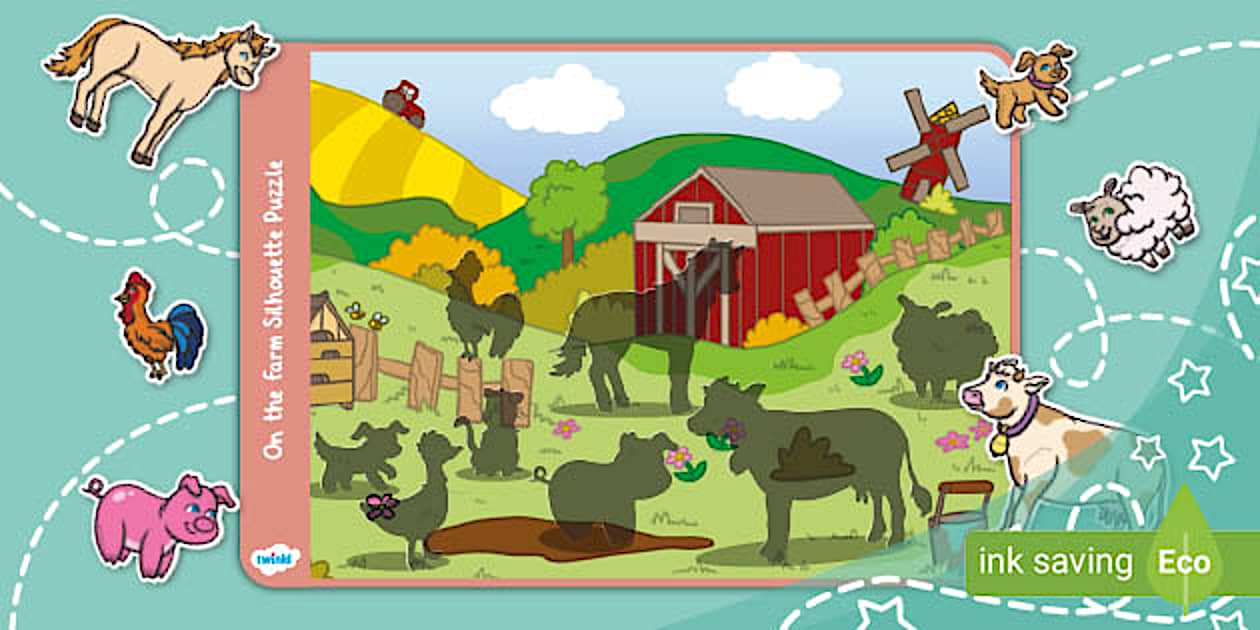 Farm-Themed Silhouette Puzzle