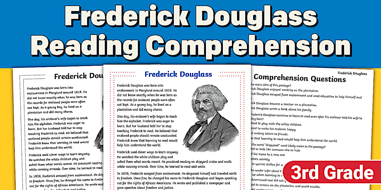 Frederick Douglass Reading Comprehension Worksheet