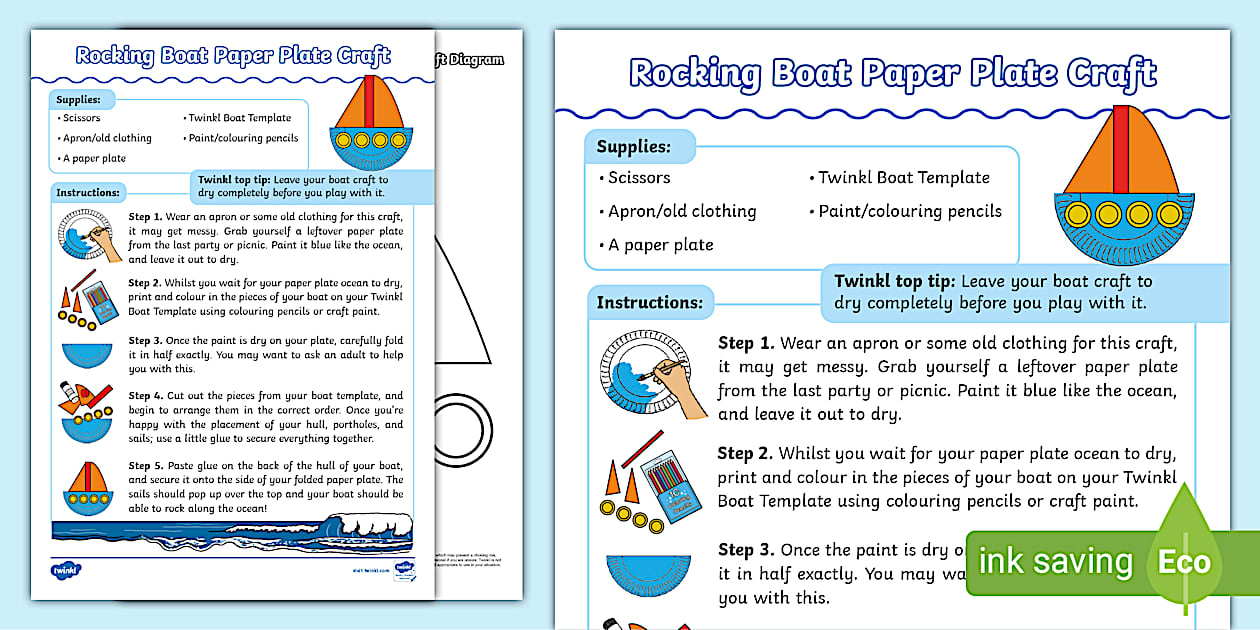 Boat Paper Plate Craft Activity | Twinkl Crafts | KS1