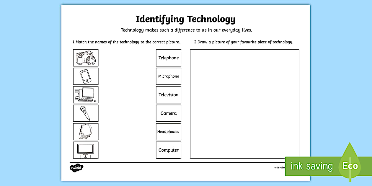 CfE Identifying Technology Worksheet / Worksheet - Twinkl