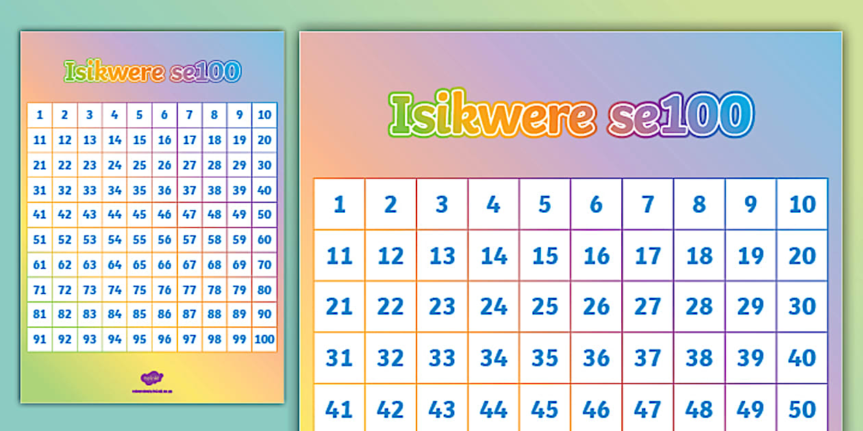 100 Square Poster isiXhosa (teacher made) - Twinkl