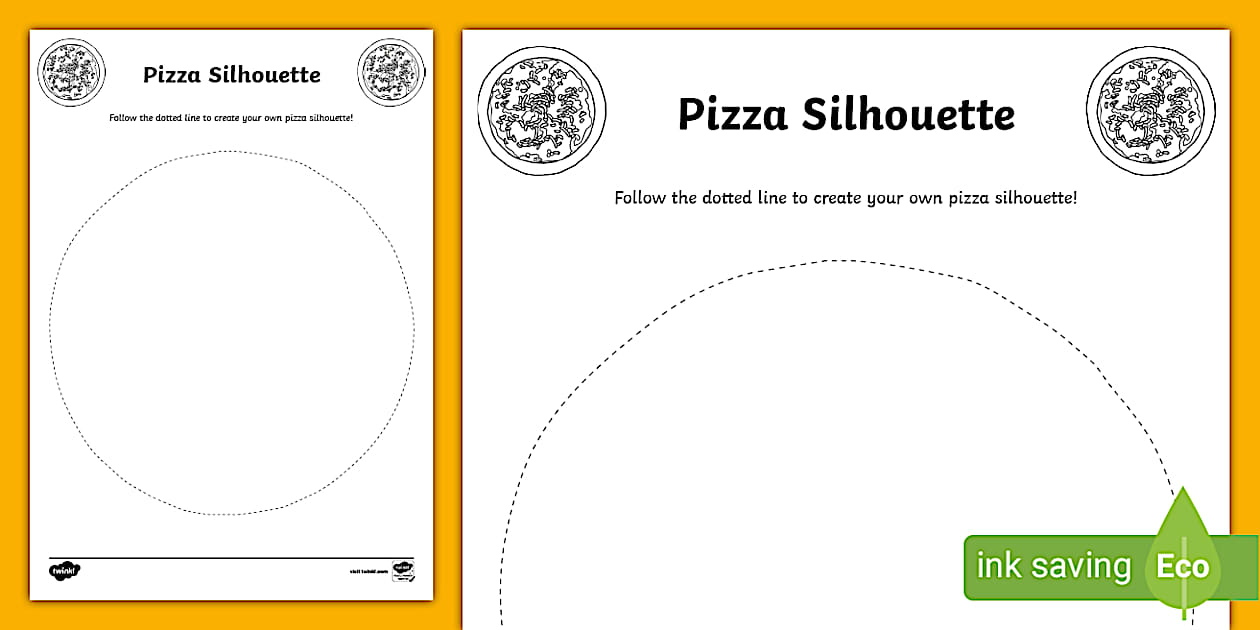 Pizza Silhouette Drawing Activity (teacher made) - Twinkl