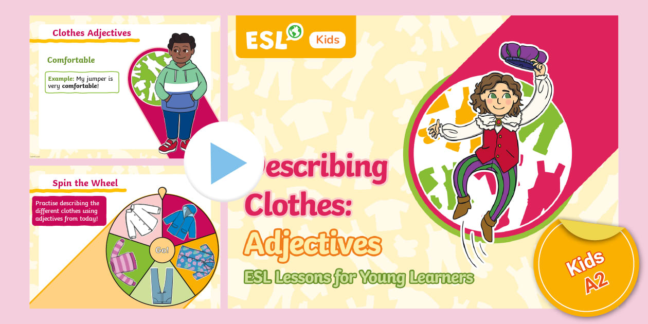 Twinkl ESL Clothes Adjectives Lesson (teacher made) - Twinkl