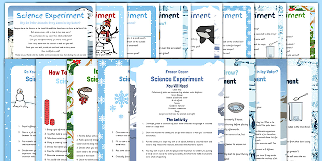 Kindergarten Winter Themed Science Experiments Resource Pack