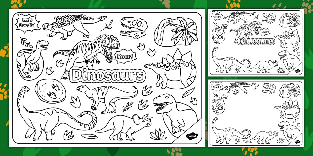 Let's Doodle About Dinosaurs Colouring Pages (Teacher-Made)