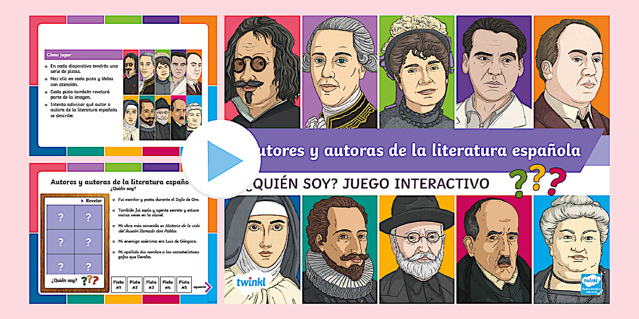 Juego interactivo: Autores y autoras de la literatura española - ¿Quién ...