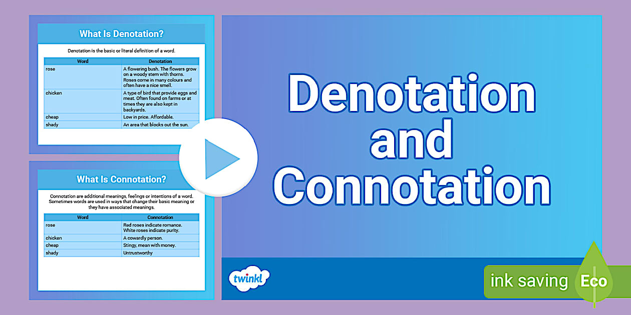 Connotation vs Denotation PowerPoint (teacher made) - Twinkl